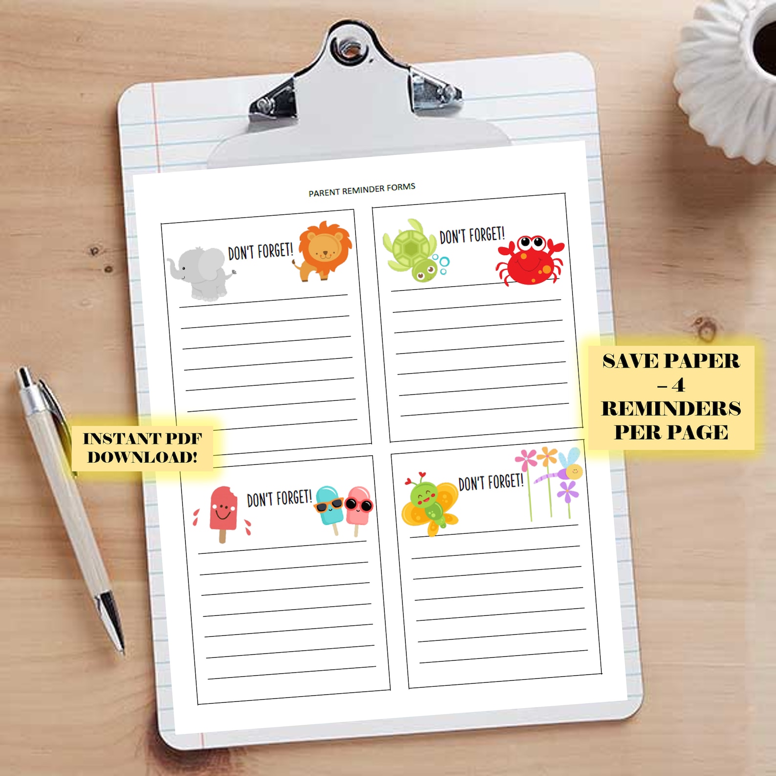 Daycare Nursery Parent Reminder Slips Digital Download PDF - Etsy