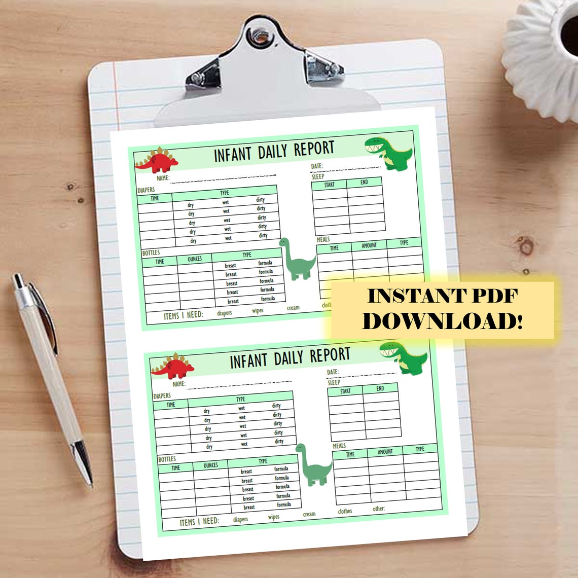 Daycare Paperwork, Baby Daily Log, Babysitter Report, Childcare Log ...