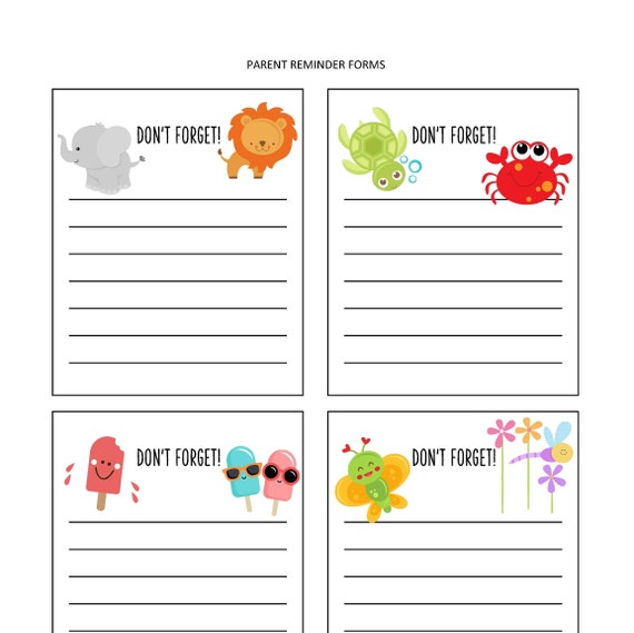 Reminder Notes For Parents