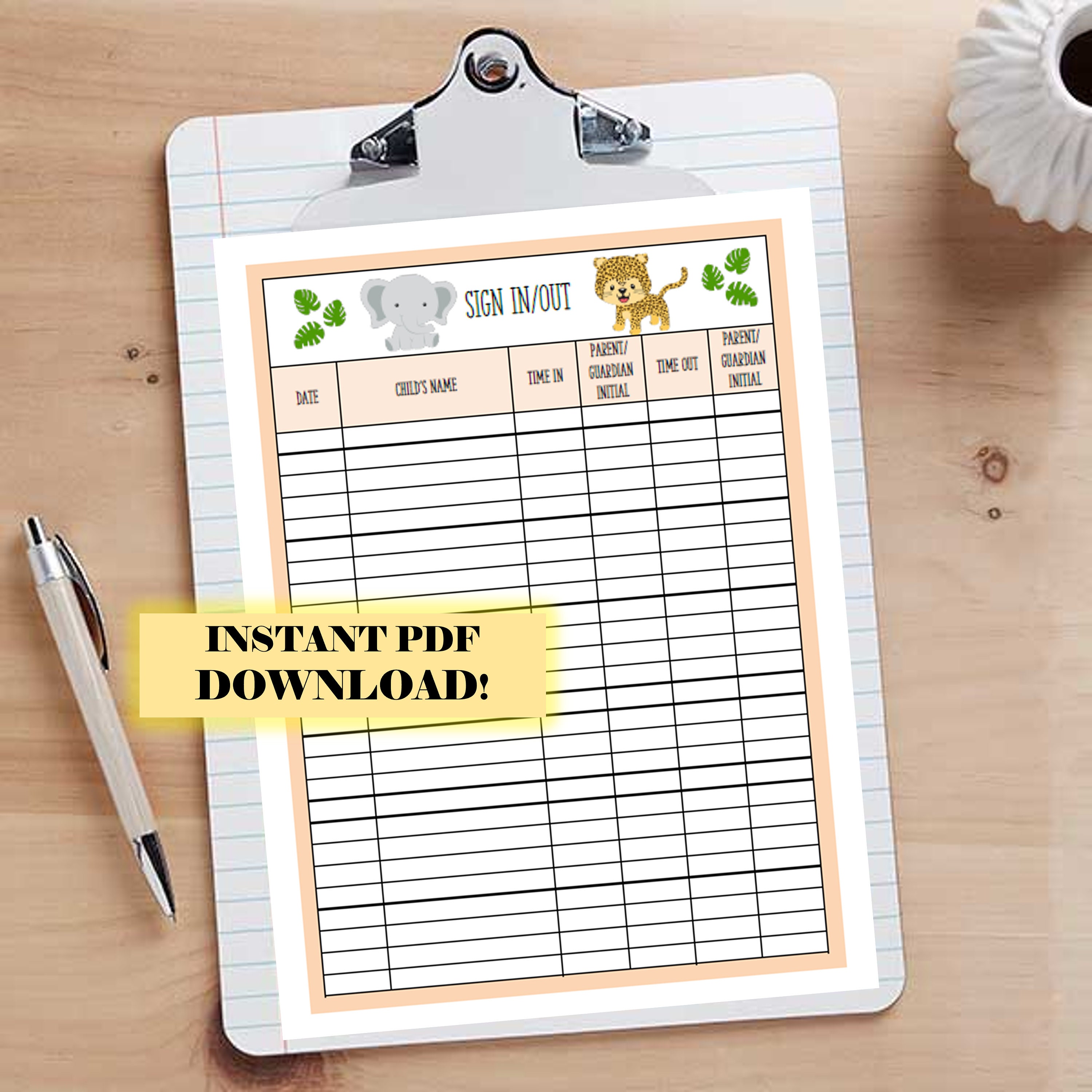 Daycare Paperwork, Daycare Forms, Childcare Sign In, Childcare Sign Out ...