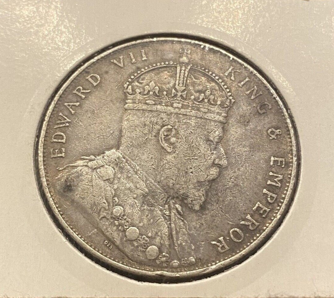 1908 Straits Settlement One Dollar Coin Edward VII VF Condition.900 Silver, Genuine Coin - Etsy