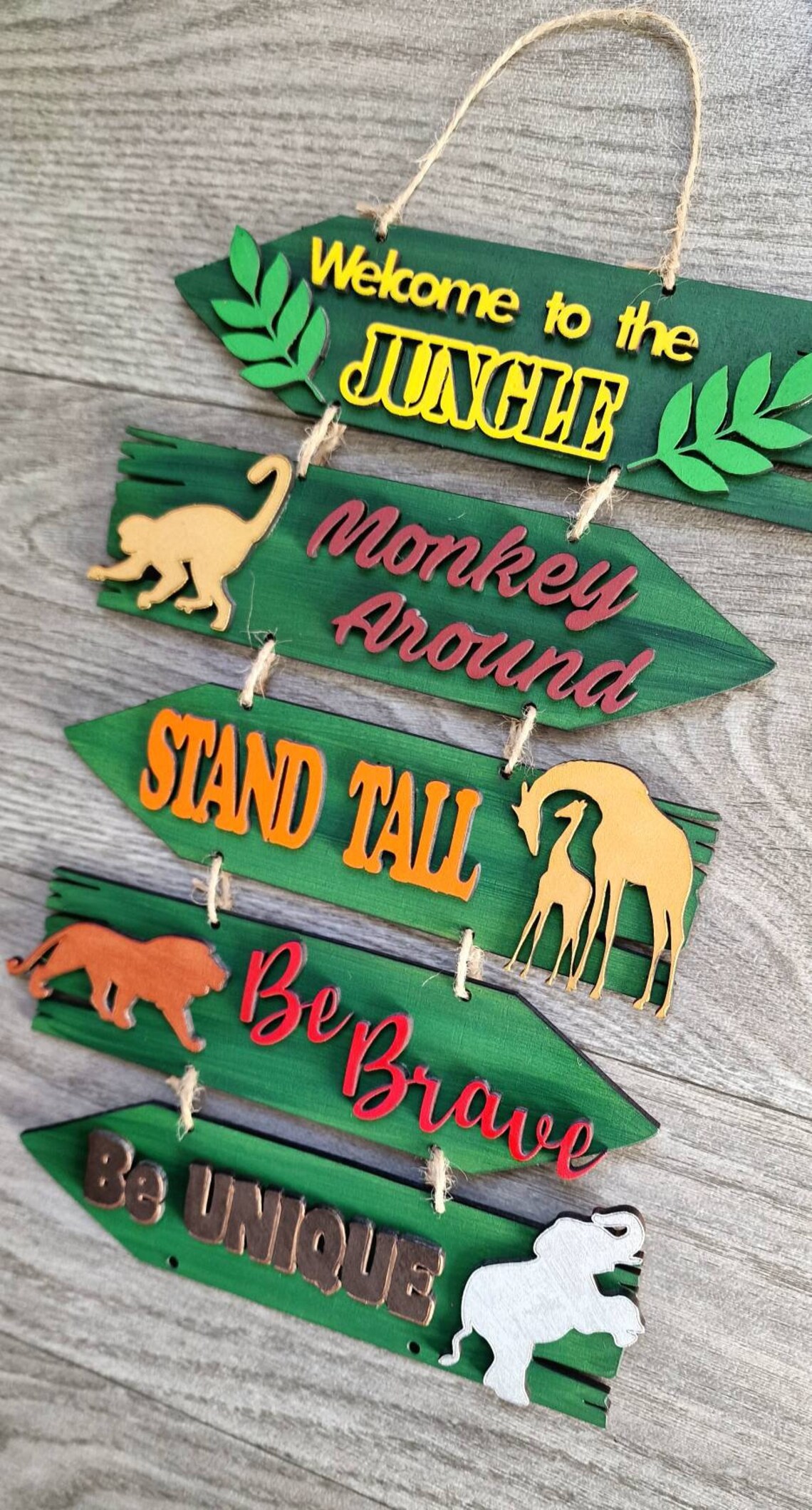 Welcome to the Jungle Wall Hanging, Wild Animal Decor, Zoo Theme ...