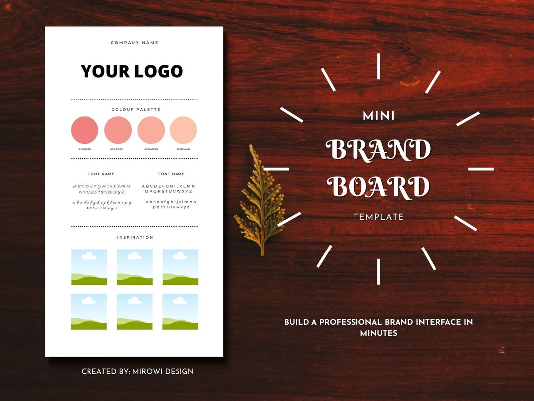 Mini Brand Board Template Canva Brand Board Template Branding Kit for ...