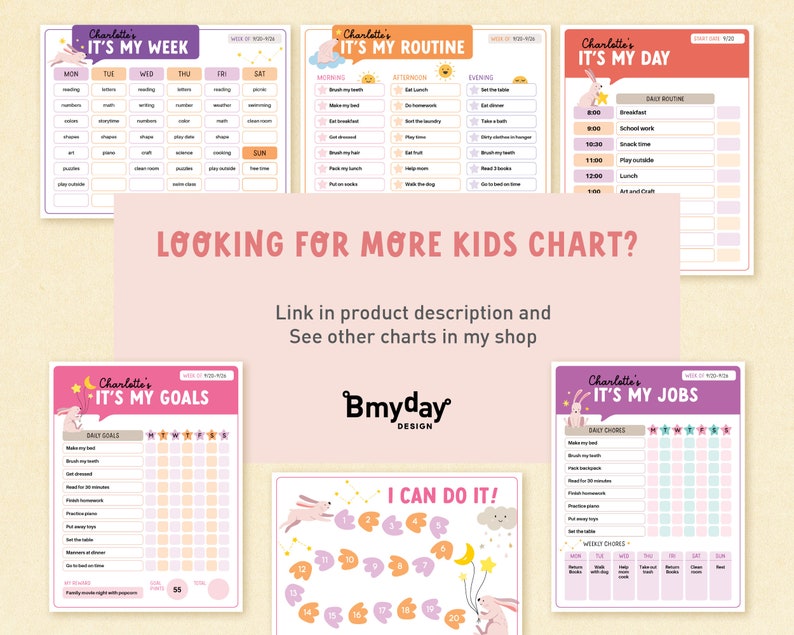 Printable Goal Chart for Kids Daily Routine Daily to Do List ...