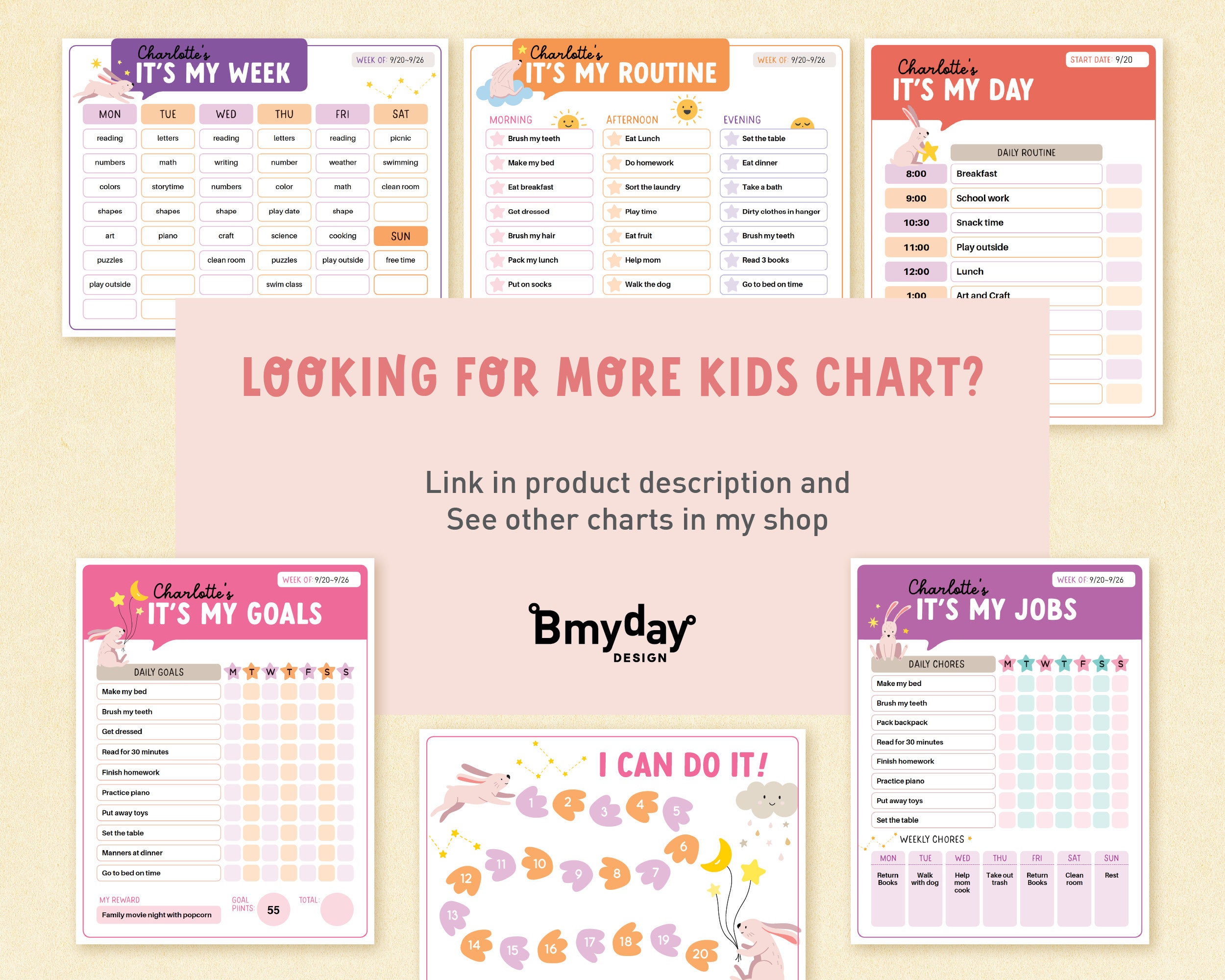 Printable Goal Chart for Kids Daily Routine Daily to Do List ...