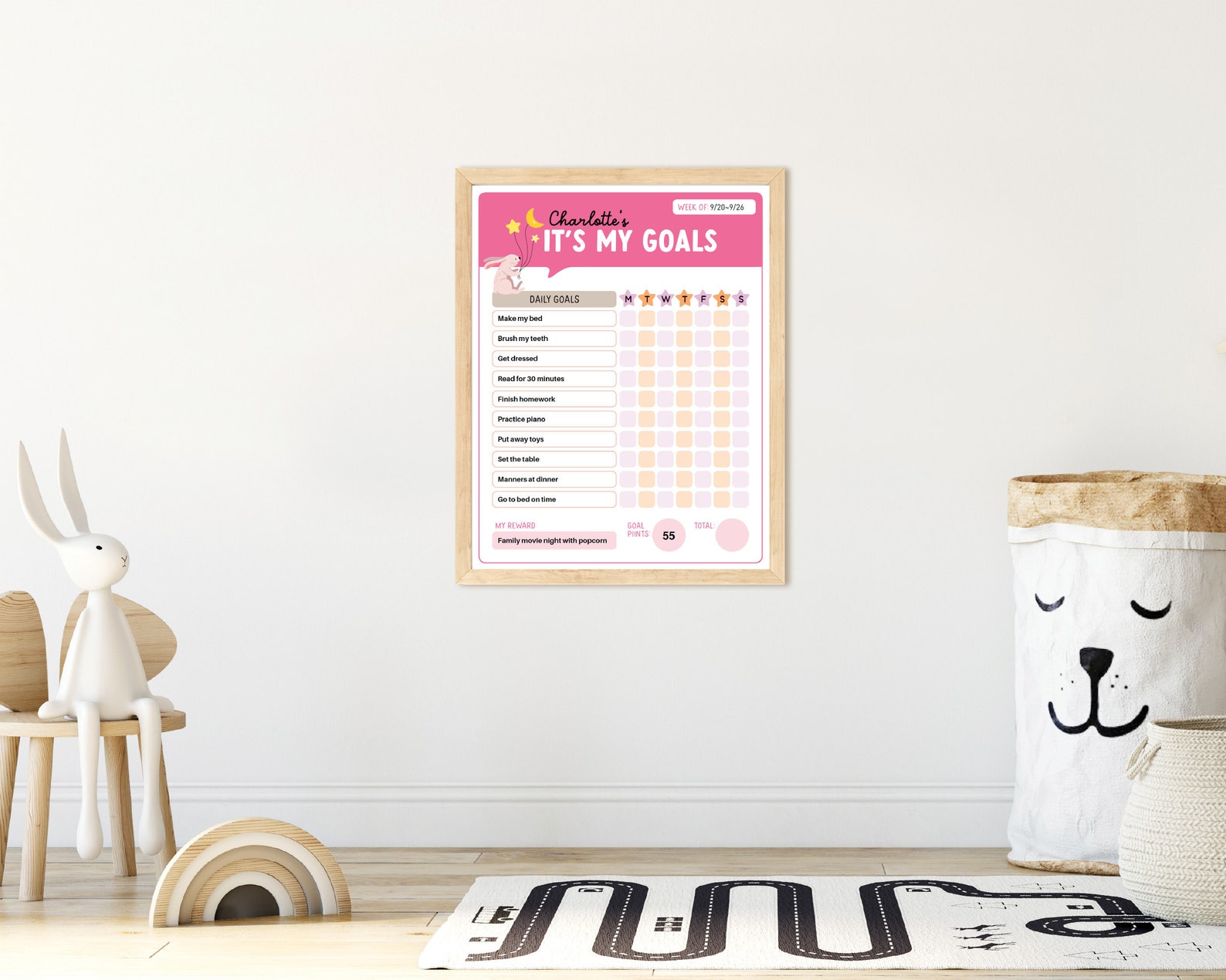 Printable Goal Chart for Kids - Daily Routine - Daily to Do List ...