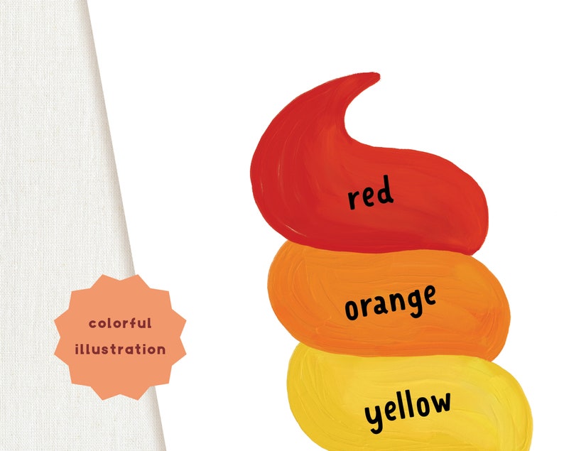 Colors Print Printable Colors Wall Art Educational Poster - Etsy