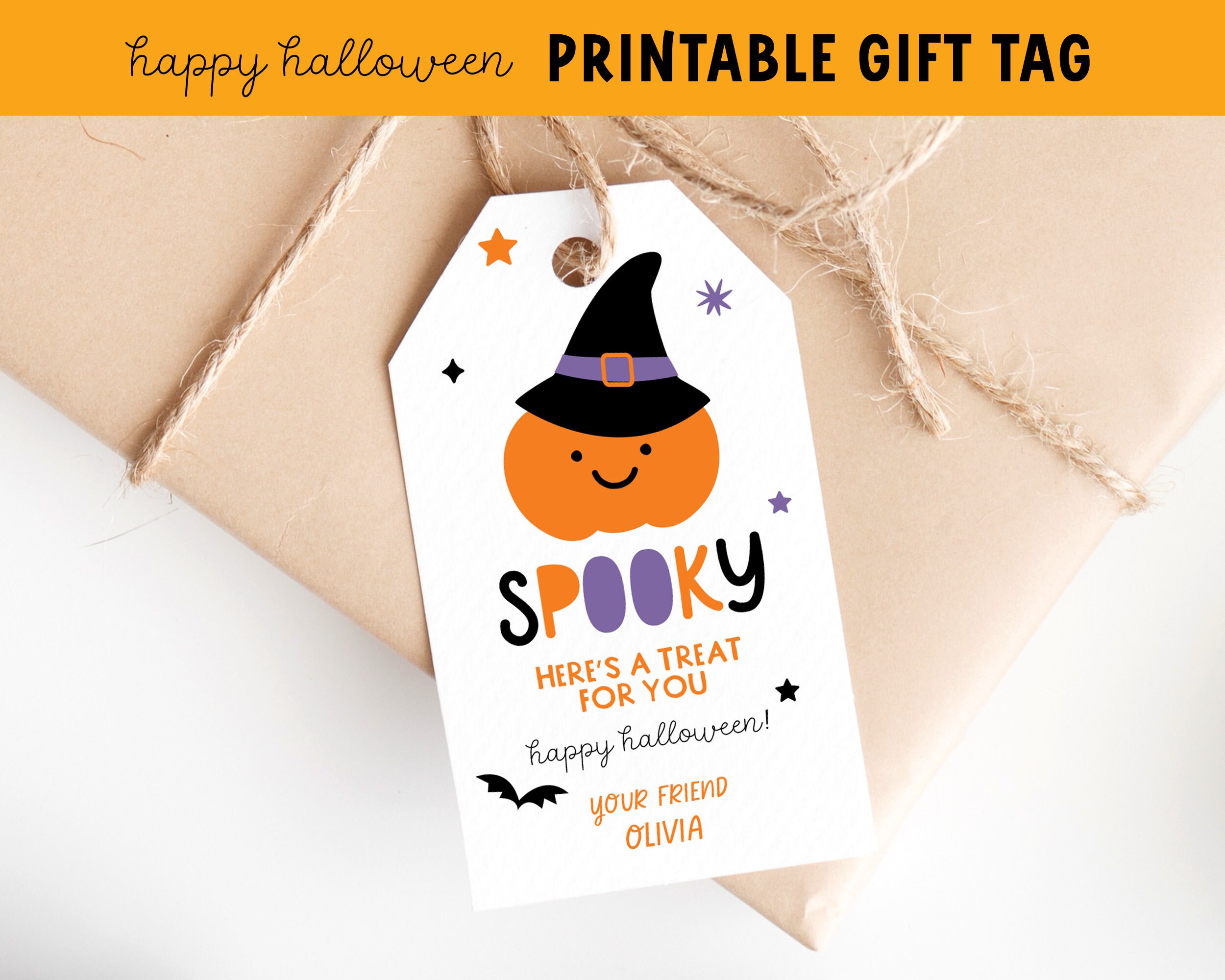 INSTANT DOWNLOAD Goodie Bag Printable Halloween Treat Gift Tag Favor ...