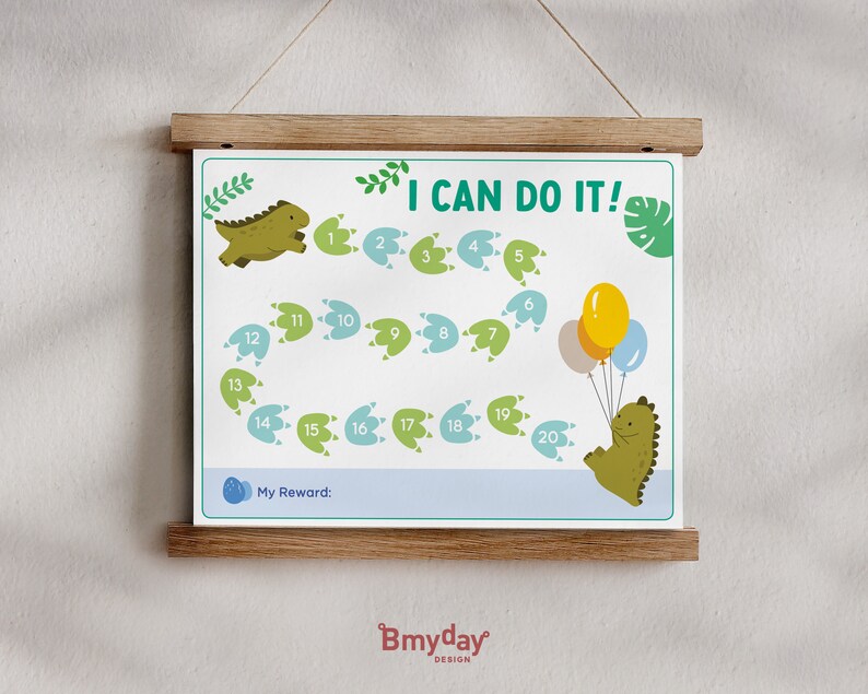 Reward Chart for Kids - Printable Dinosaur Rewards Chart - Goal Chart ...