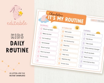 Instant Download-custom Editable-summer Schedule for Kids - Etsy