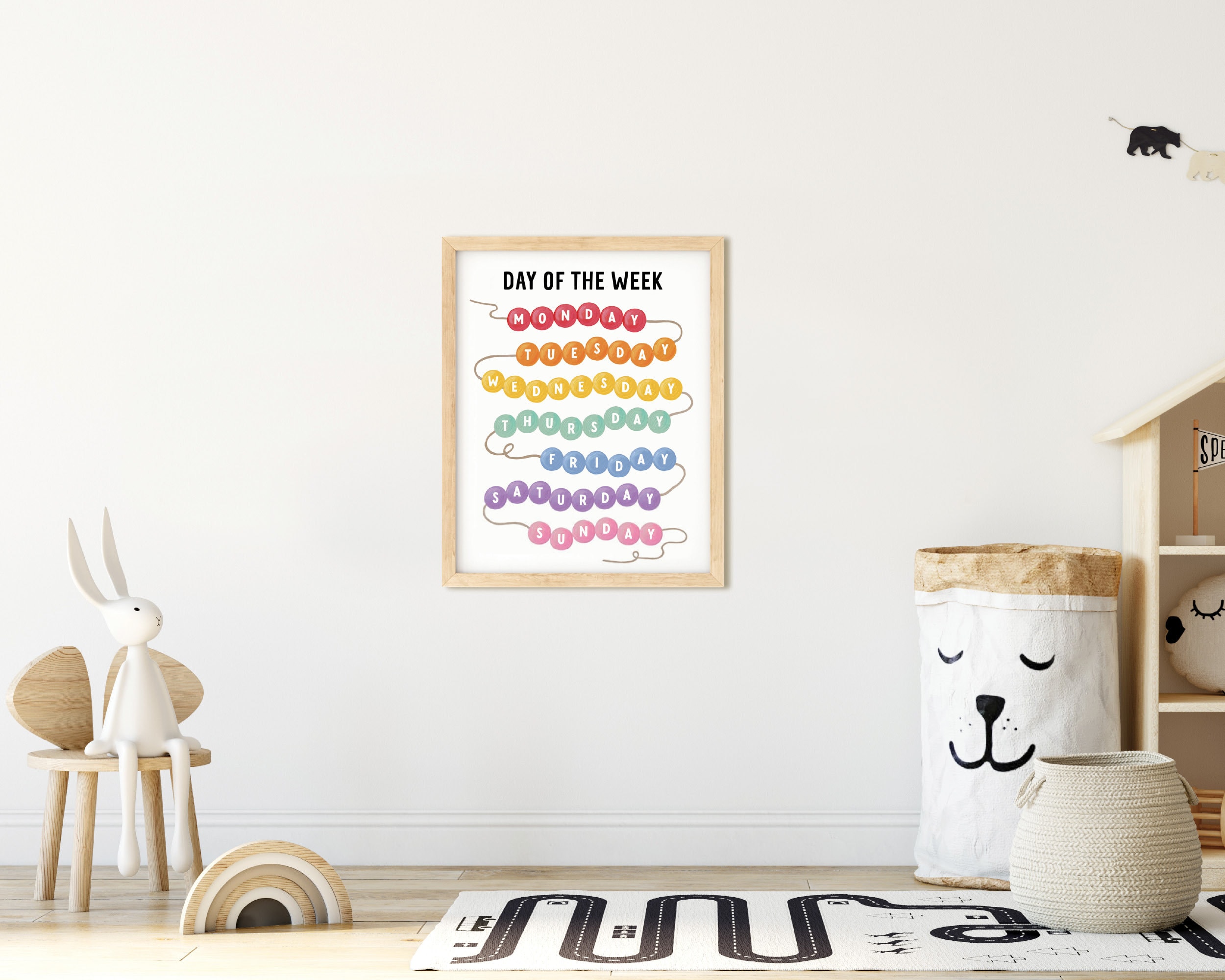 Days of the Week Poster, Printable Wall Art, Educational Print, Nursery ...