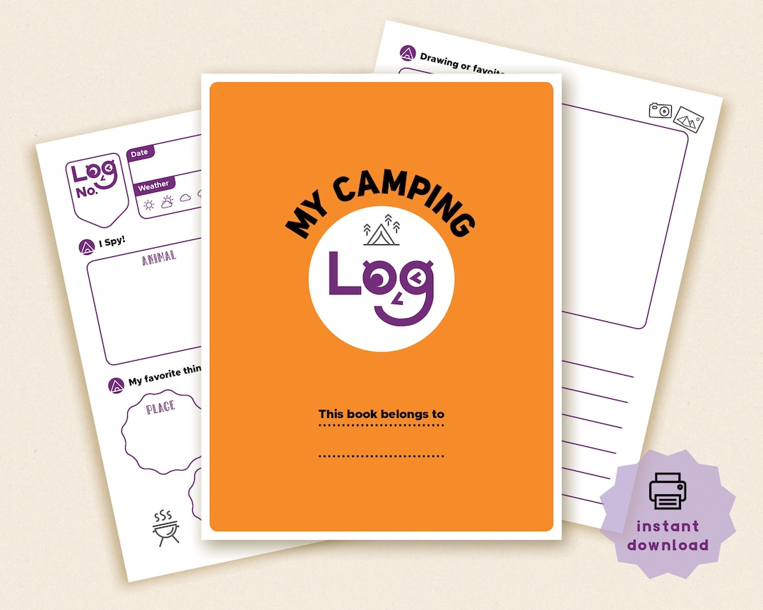 Camping Log Printable for Kids, Journal Diary, Camping Log Book ...
