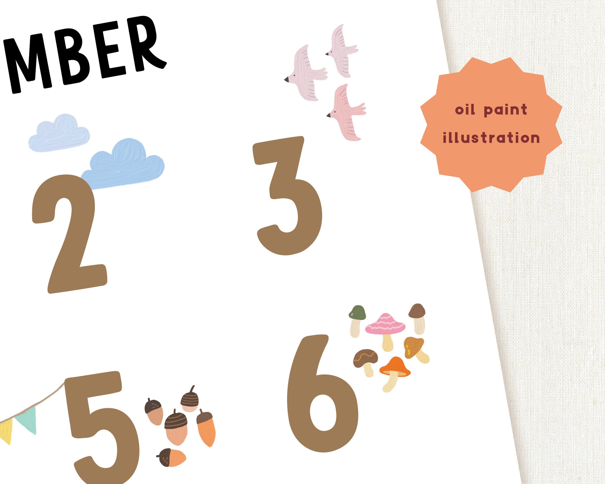 Numbers Poster, Printable Numbers Wall Art, Nursery Decor, Nursery Wall ...
