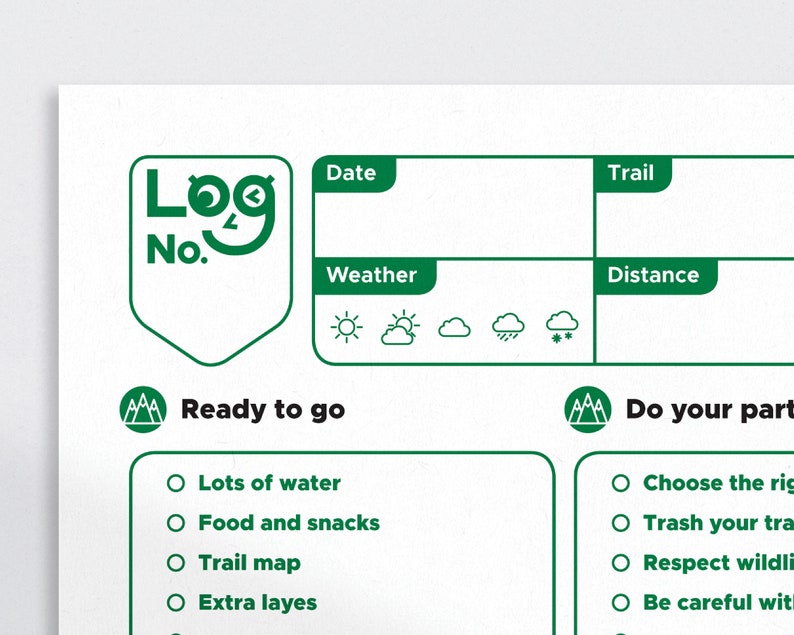 Hiking Log Printable for Kids, Journal Diary, Hiking Log Book, Instant ...