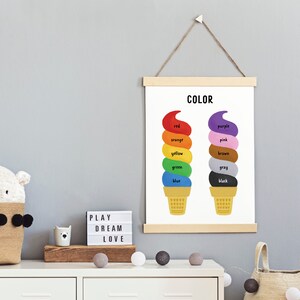 Colors Print, Printable Colors Wall Art, Educational Poster, Nursery ...