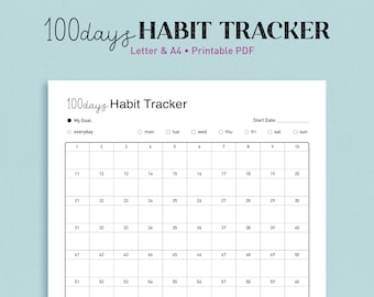 Reward Chart Printable Kids Habit Tracker 30days Goal Tracker Daily ...