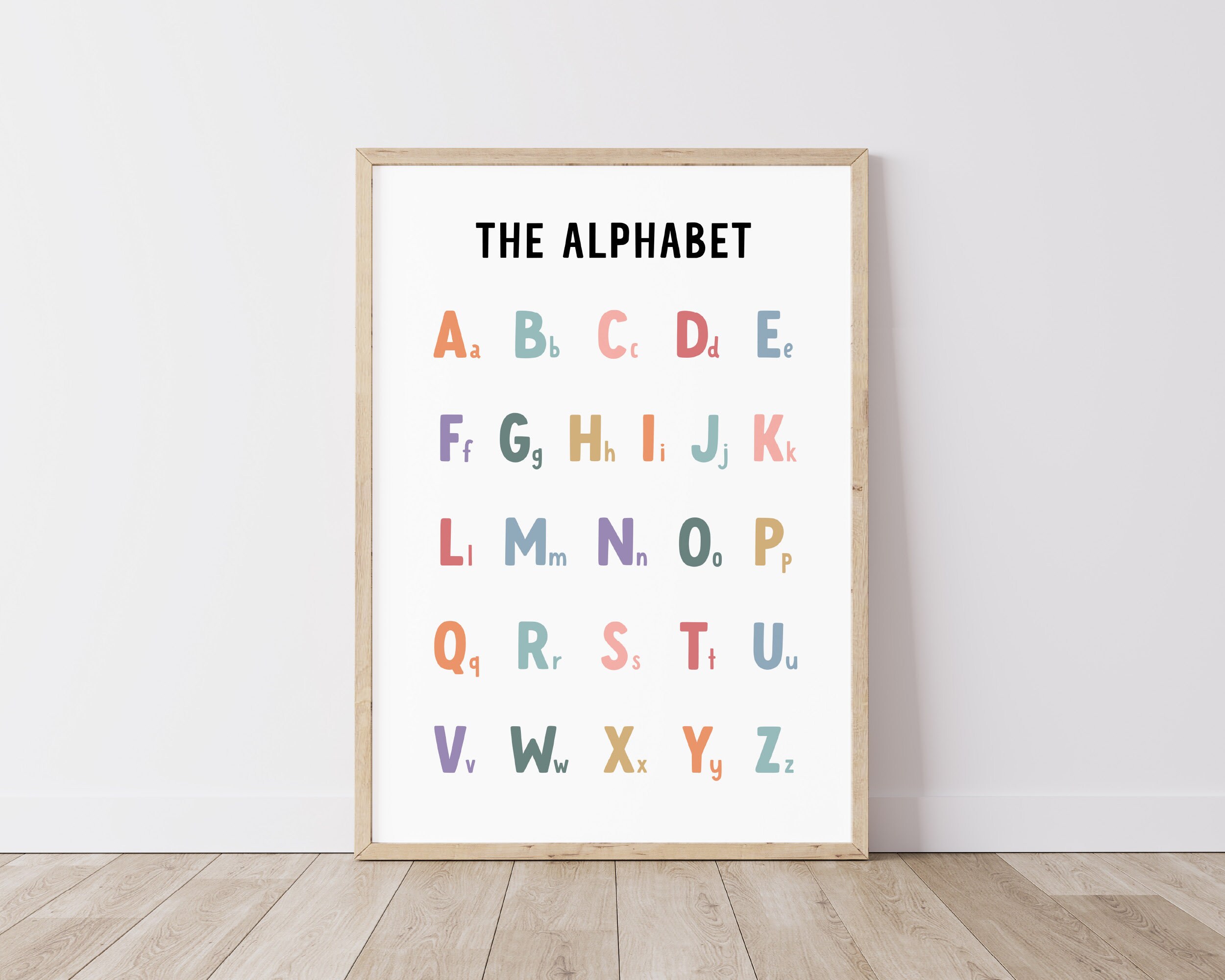 Alphabet Print, Educational Alphabet Poster, Printable Wall Art ...
