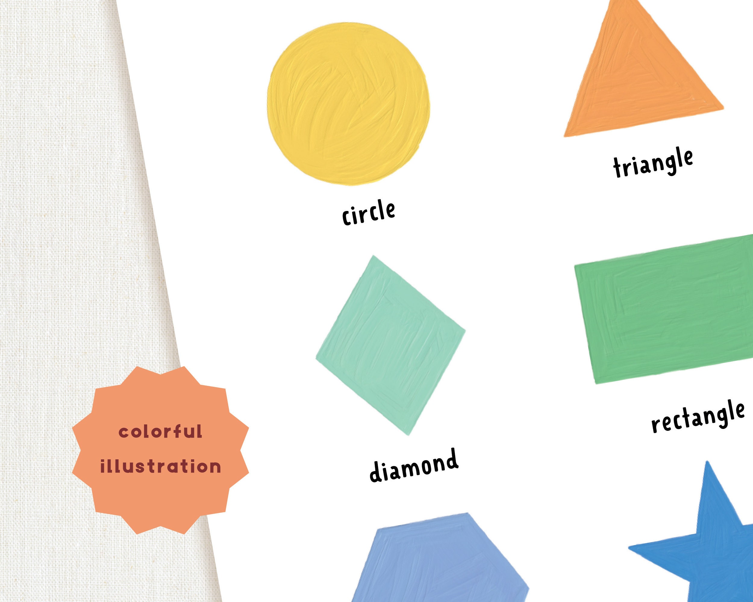 Shapes Print, Printable Shapes Wall Art, Educational Poster, Nursery ...