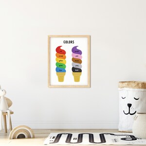 Colors Print, Printable Colors Wall Art, Educational Poster, Nursery ...