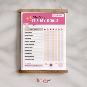 Printable Goal Chart for Kids - Daily Routine - Daily to Do List ...