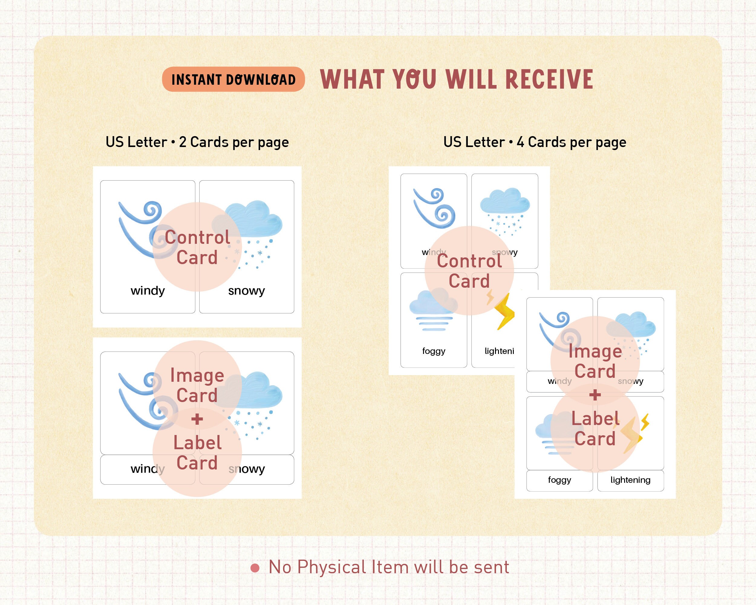 Weather Flashcards - Printable Kids Weather Activity - Montessori 3 ...