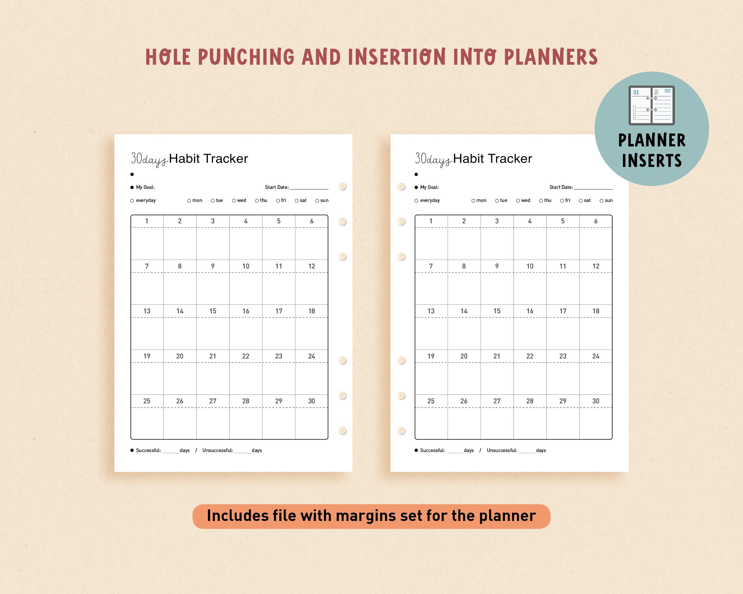 30days Habit Tracker - Printable Goal Tracker - Simple Habit Planner ...