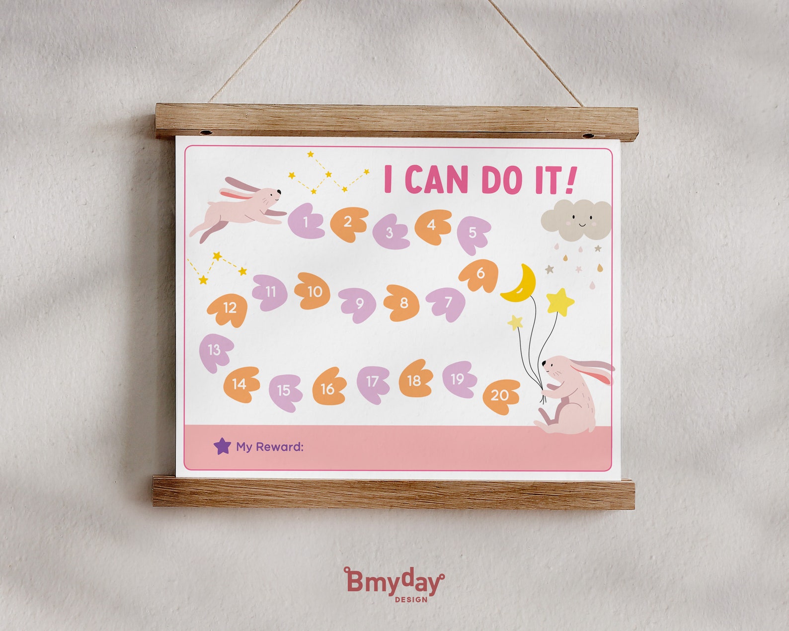 Reward Chart for Kids - Printable Bunny Rewards Chart - Potty Chart ...