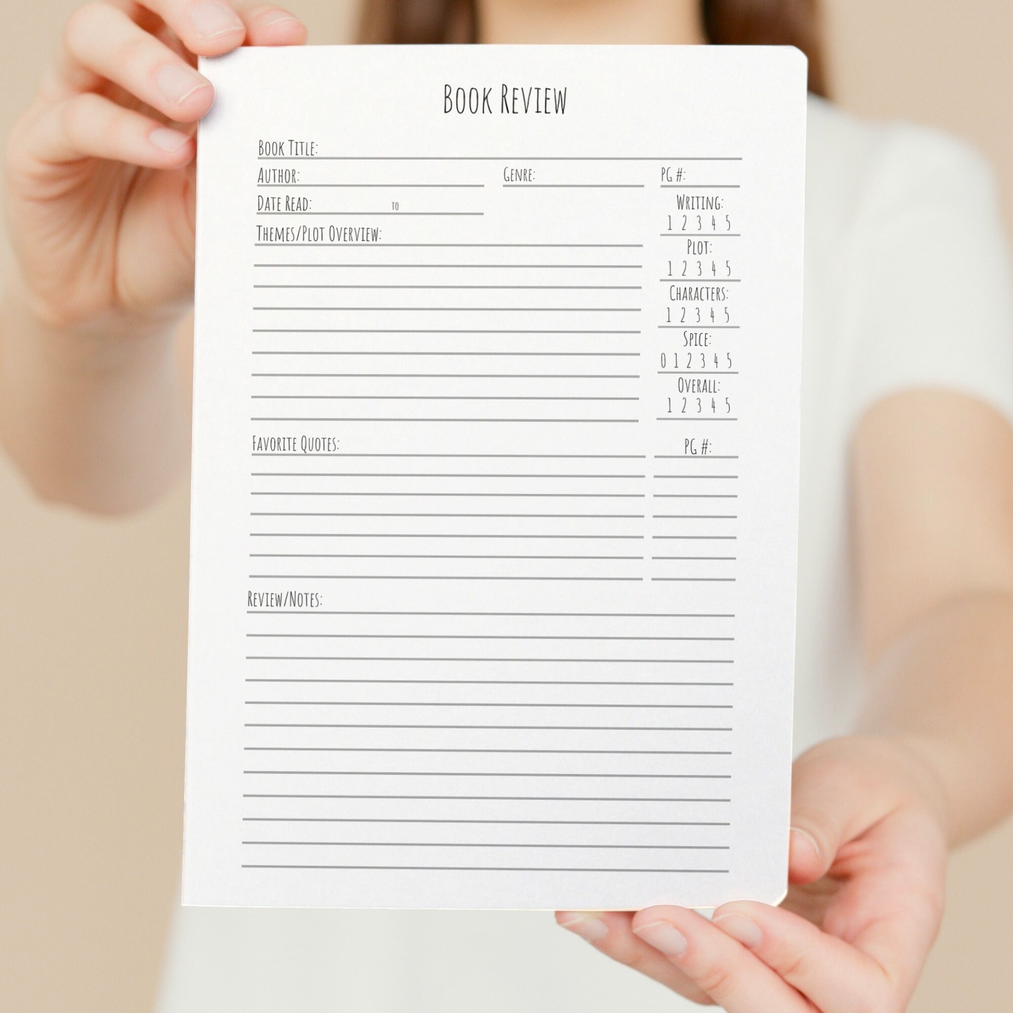 Book Review and Book List Goodnotes Template, Instant Download PDF File ...