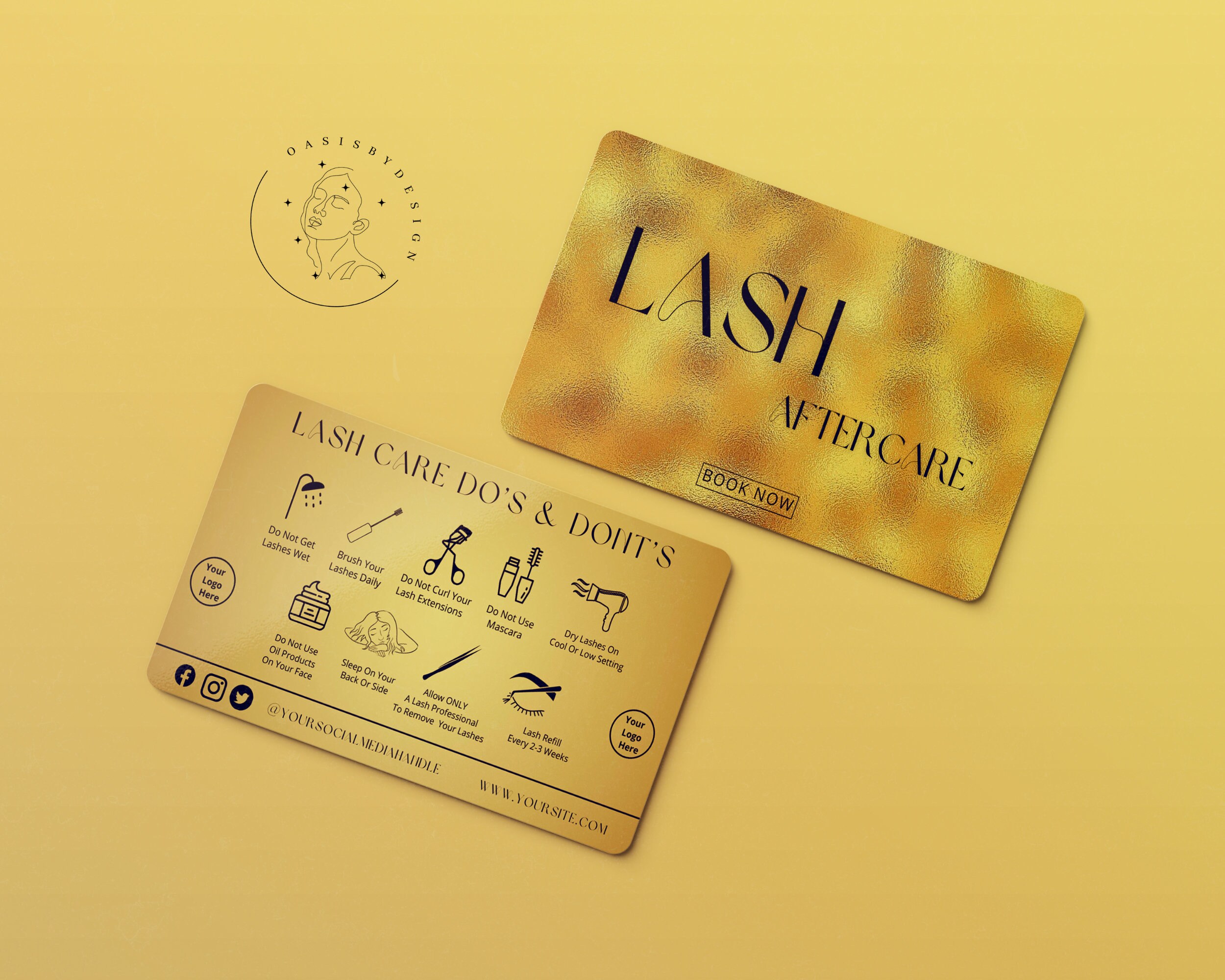 Lash Aftercare Card Lash Extension Business Card Editable - Etsy