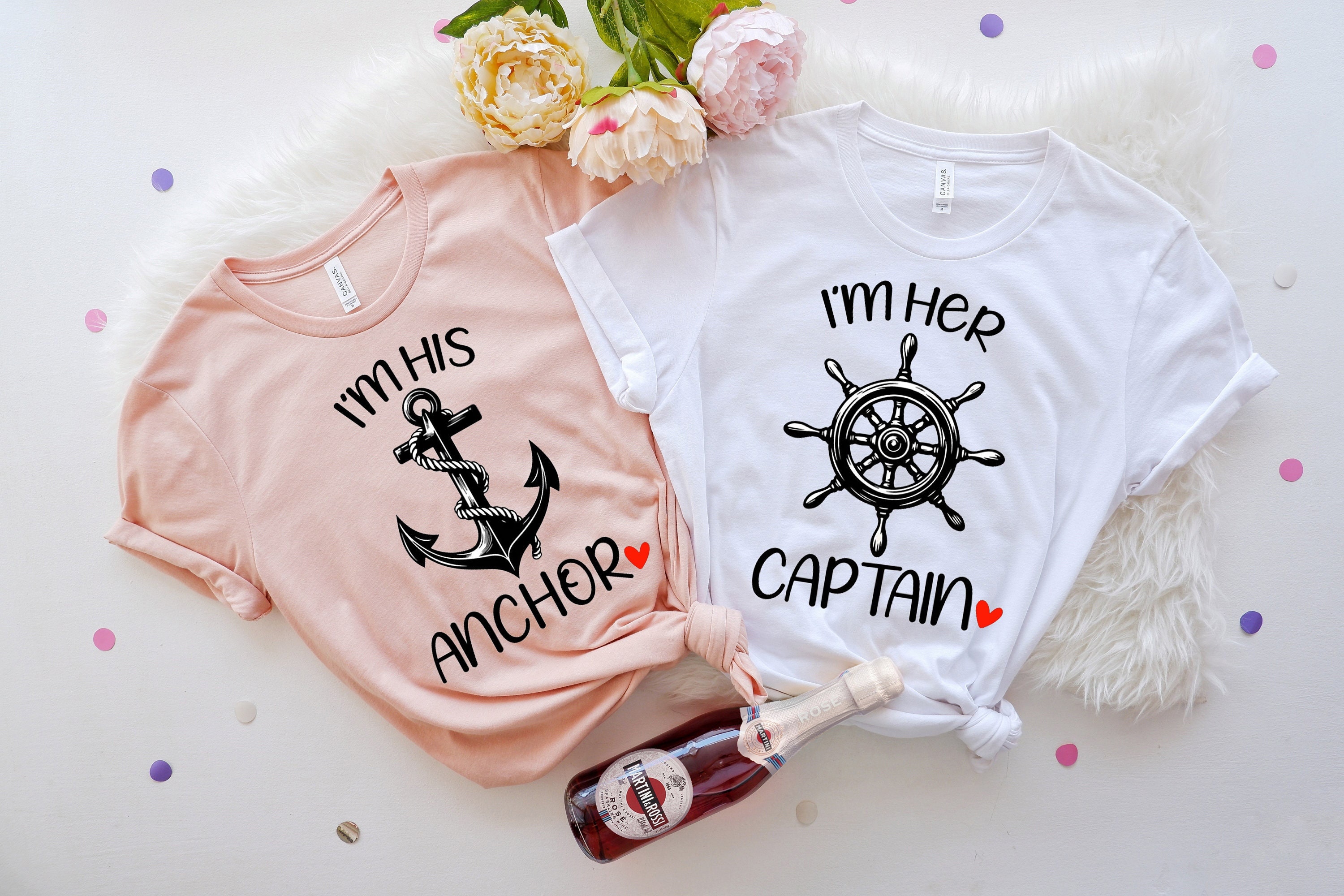 I'm His Anchor I'm Her Captain, Couple Cruise Shirt, Wife Husband Shirts, Bride Groom Shirts ...