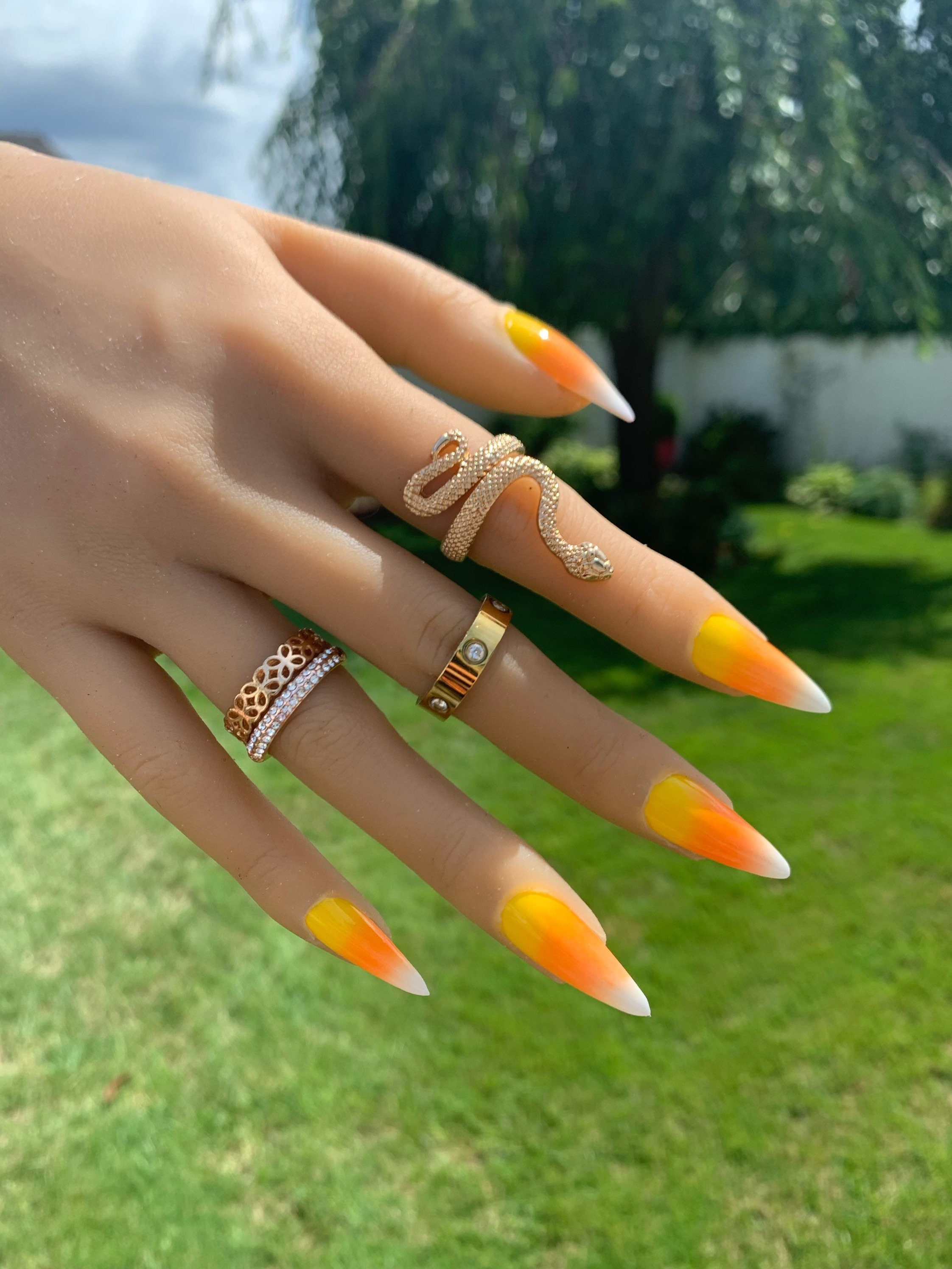 Ombre Candy Corn Nails