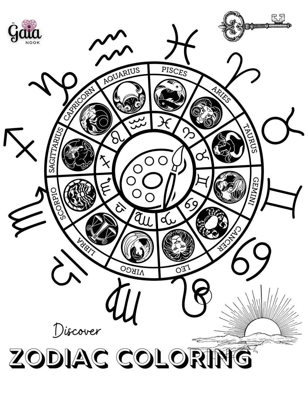 Zodiac Coloring Book - Etsy