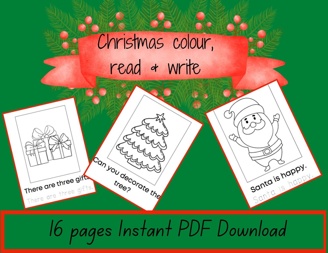 Christmas Colour, Read & Write - Etsy