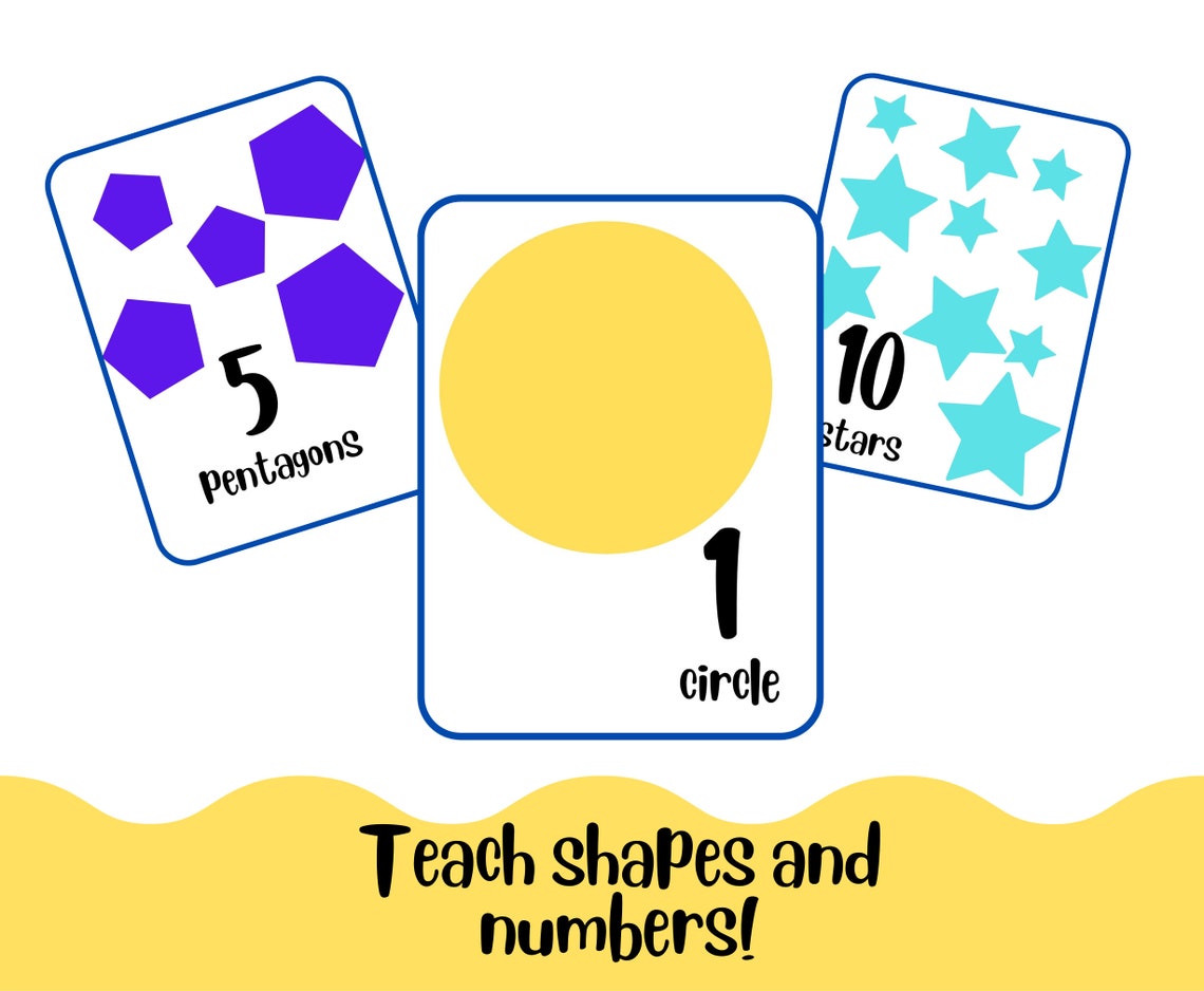 1-10 Printable Flashcards With Shapes - Etsy