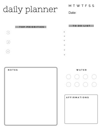 Daily Printable Minimalist Planner - Etsy