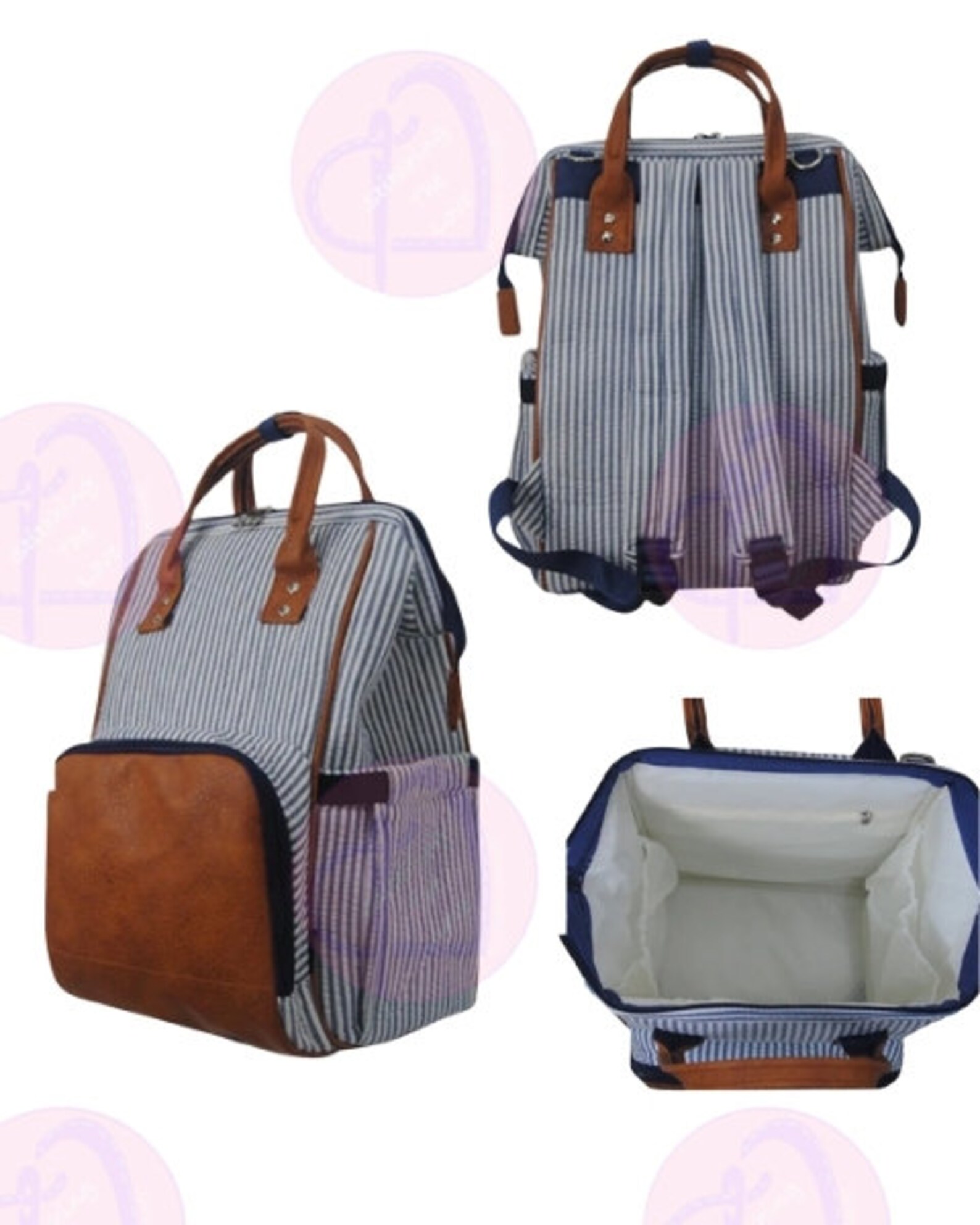 Monogram Diaper Bag|multi Functional Diaper Bag Backpack|monogrammed ...