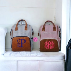 Monogram Diaper Bag|multi Functional Diaper Bag Backpack|monogrammed ...