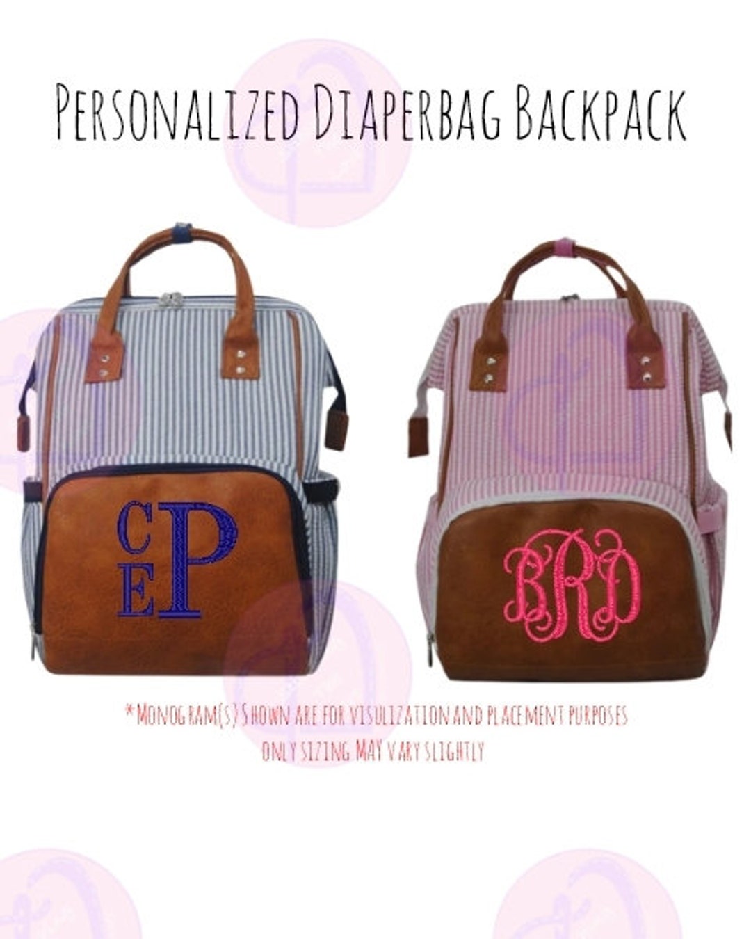 Monogram Diaper Bag|multi Functional Diaper Bag Backpack|monogrammed ...