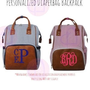 Monogram Diaper Bag|multi Functional Diaper Bag Backpack|monogrammed ...