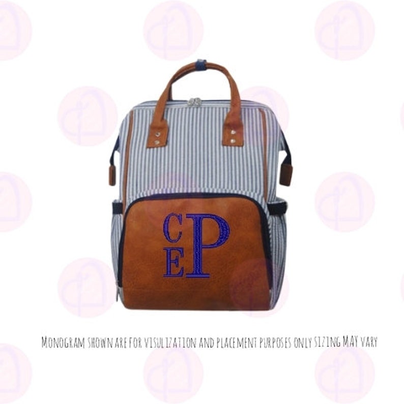 Monogram Diaper Bag|multi Functional Diaper Bag Backpack|monogrammed ...