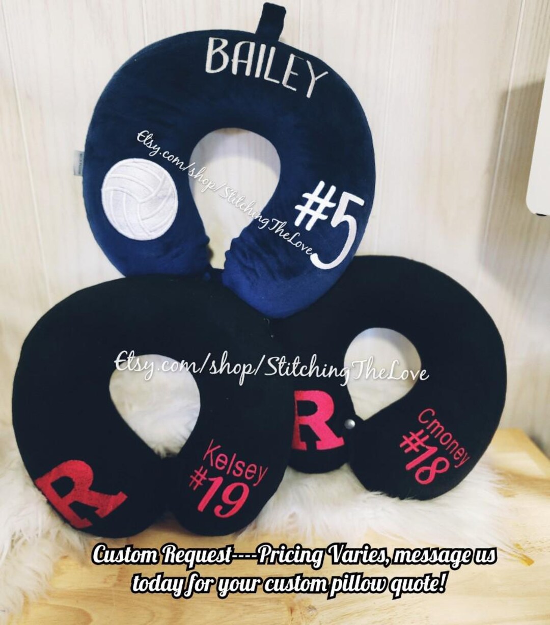 Embroidered Memory Foam Travel Pillowpersonalized Custom Travel Pillow ...