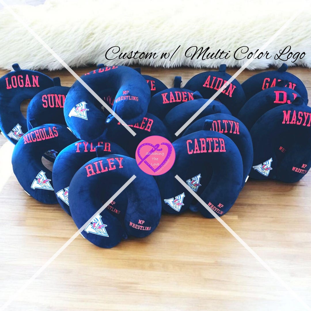 Embroidered Memory Foam Travel Pillow|personalized Custom Travel Pillow ...