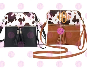 Cow Print Crossbody, Personalized Cow Purse, Monogrammed Cow Crossbody ...