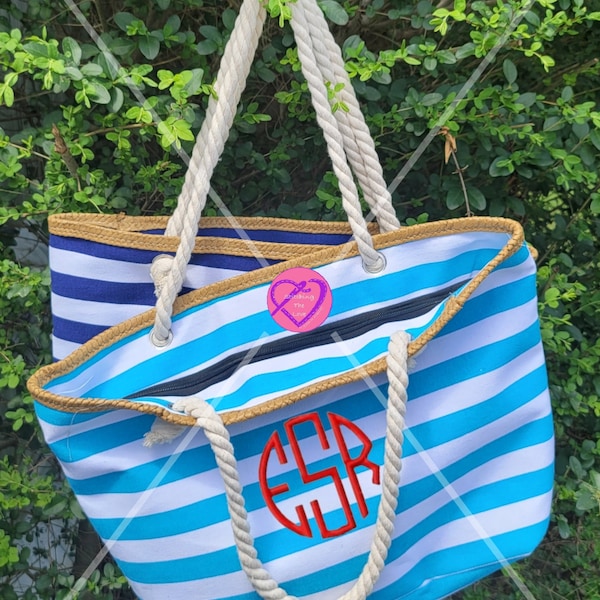 Monogram Beach Bag - Etsy