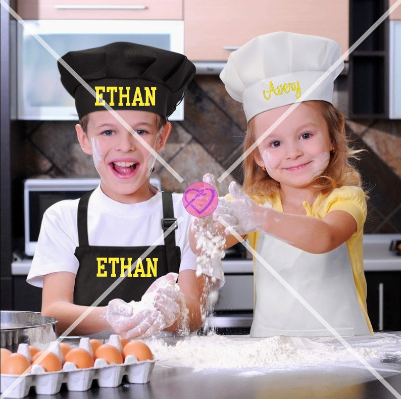 Kids Chef Hat Apron Set|adjustable Apron|personalized Apron Set ...