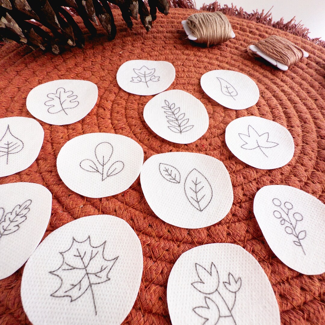 Stick and Stitch Mini Autumn Botanical Patterns | Dissolving Embroidery ...
