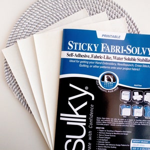 Stick and Stitch Paper | Printable Embroidery Transfers | Dissolvable ...