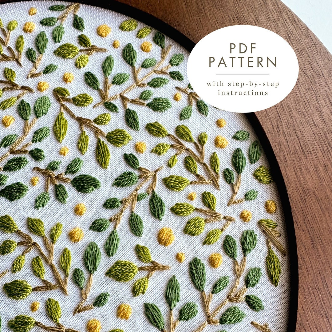 Botanical Embroidery Pattern | Hand Embroidery Floral Design | Abstract ...
