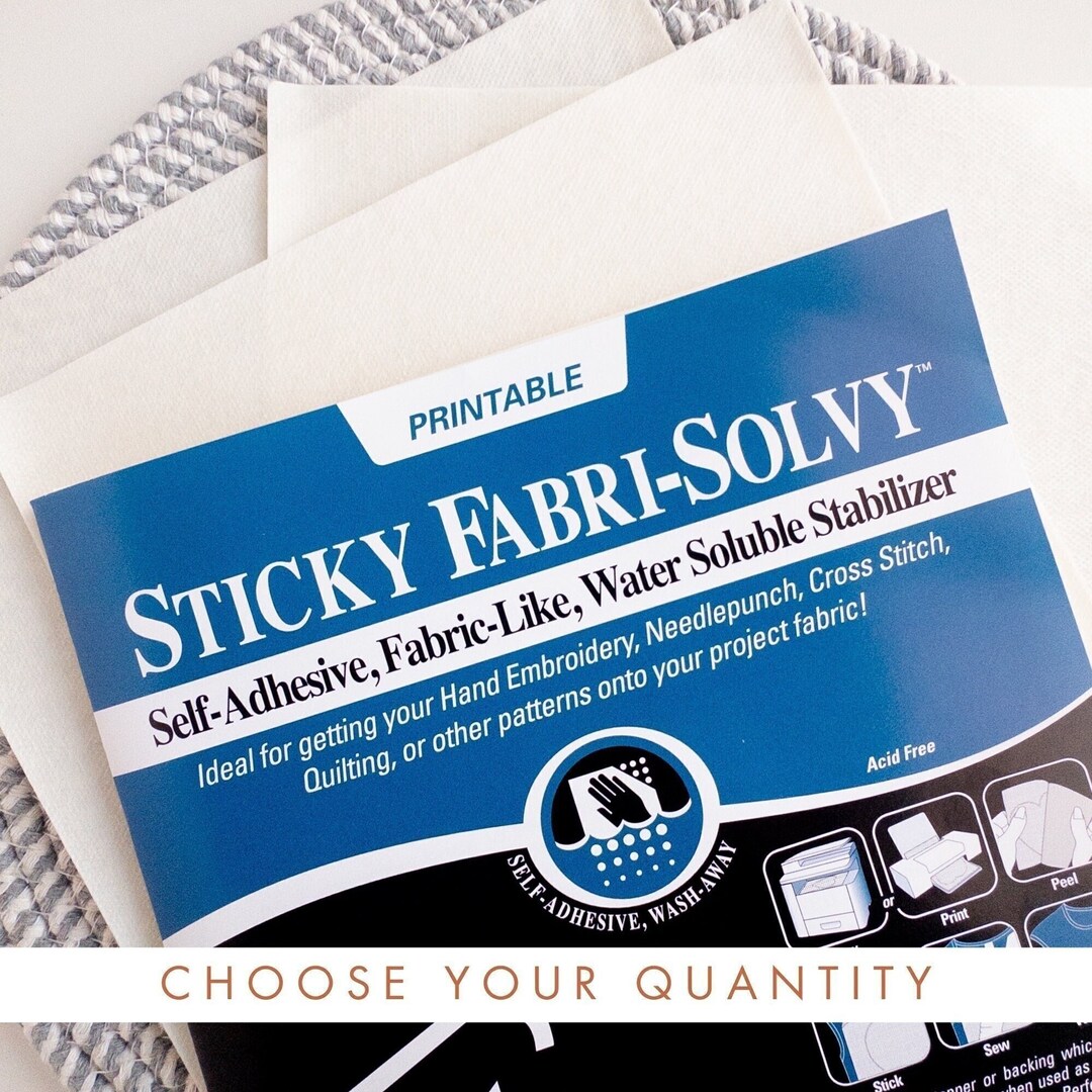 Stick and Stitch Paper Printable Embroidery Transfers Dissolvable ...