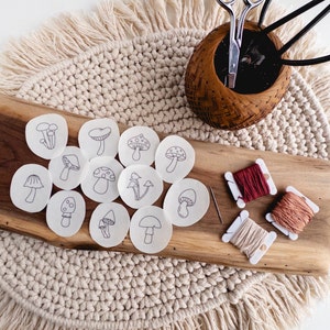 Small Stick and Stitch Mushroom Patterns | Mini Mushroom Embroidery ...